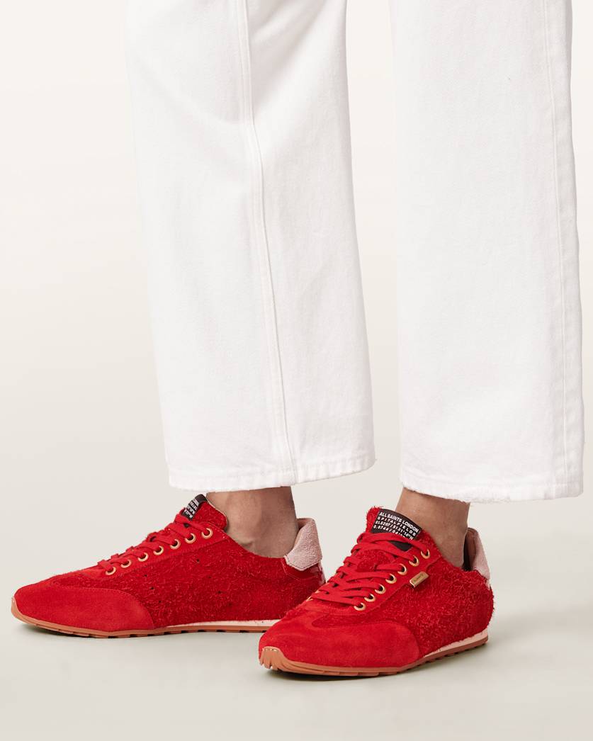 Liam Suede Trainers Red | ALLSAINTS